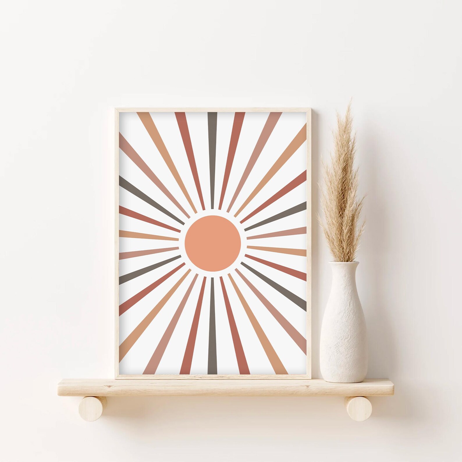Set of 3 Mid Century Modern Sunshine Art Prints: Boho Decor (digital ...