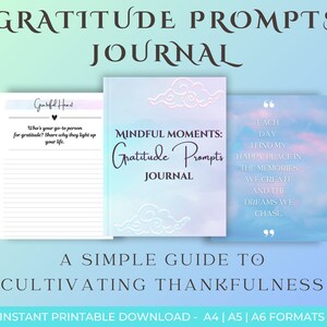 Gratitude Daily Journal Printable Mindfulness Journal Digital Dreamy ...