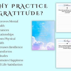 Gratitude Daily Journal Printable Mindfulness Journal Digital Dreamy ...