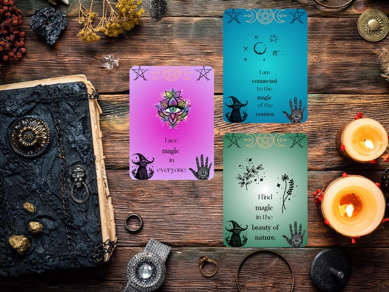 30 Magic Affirmation Cards Fun Manifestation Cards Printable Witchy ...