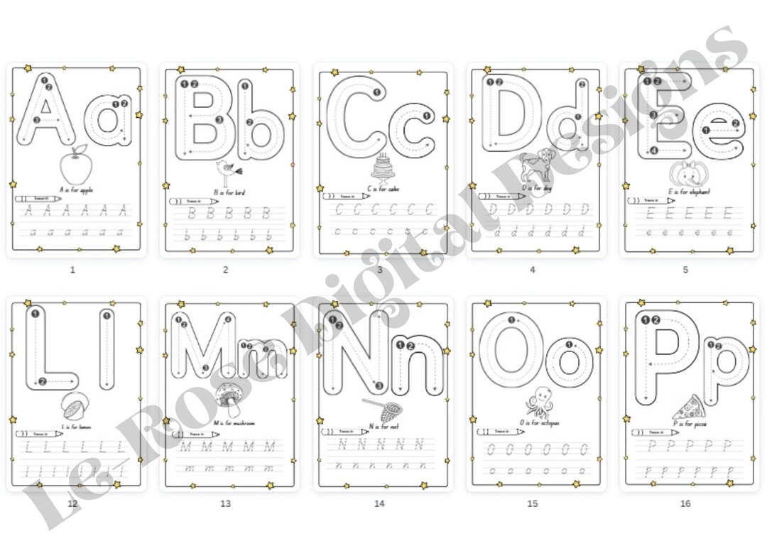Digital Alphabet Sheets A4 PDF File - Etsy