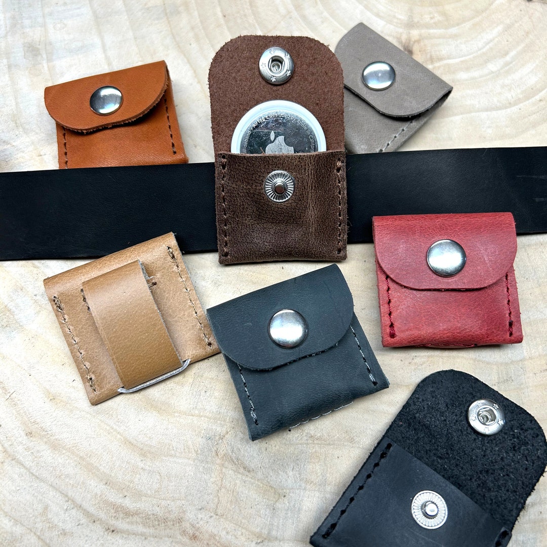 Dog Tag Leather Pouch THEO in Many Color Combinations for the Dog Tag ...