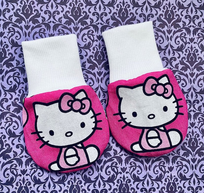 Adorable Ms Kitty Kat Baby Girl Mitts - Etsy