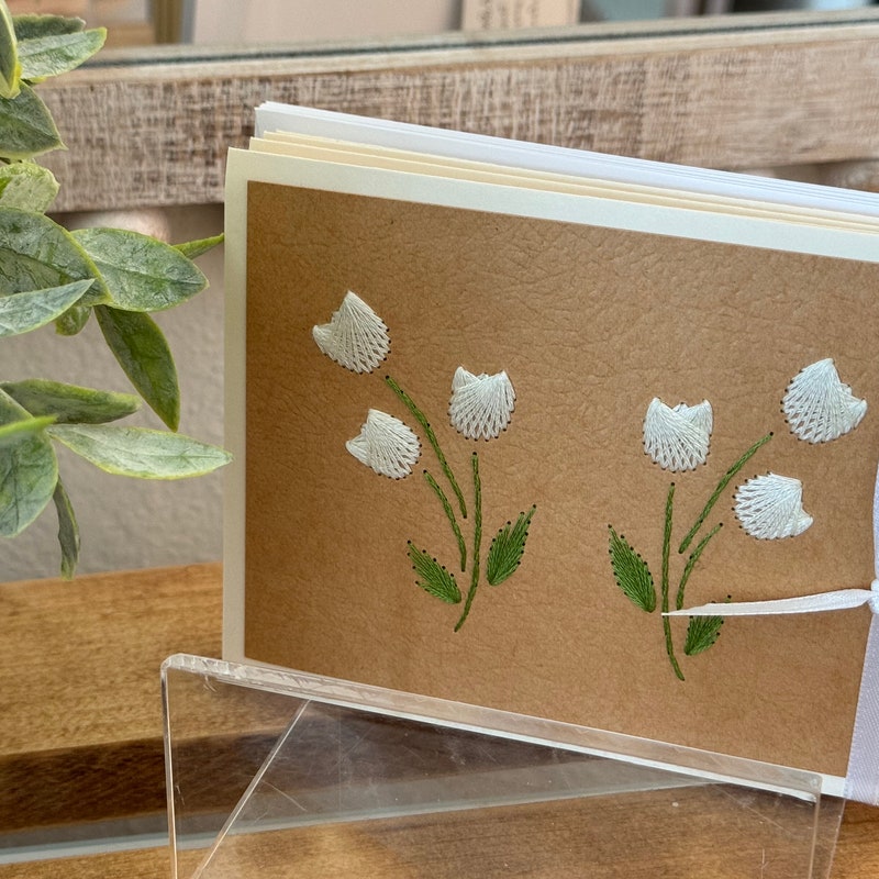 Embroidered Notecard - Etsy