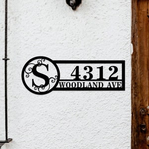 Custom Address Sign Metal Letter Address Sign Initial Address Metal ...