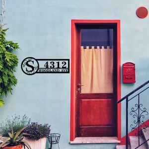 Custom Address Sign Metal Letter Address Sign Initial Address Metal ...