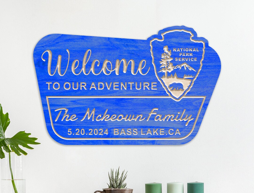 Custom National Park Sign, National Park Service Welcome Sign, Hiking ...