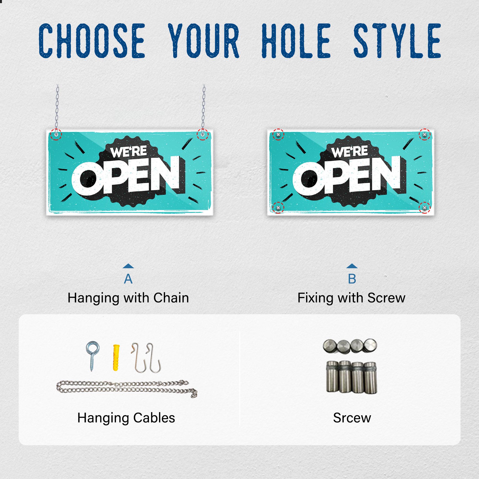 Open Closed Sign Acrylic Door Sign Business Sign Storefront Sign Shop ...