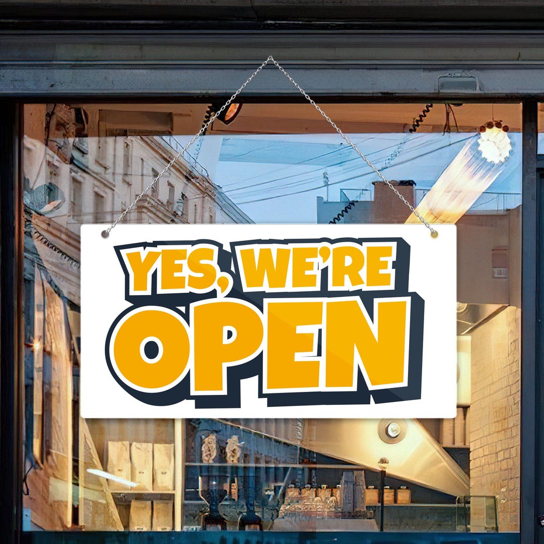 Acrylic Open Business Sign, We're Open Sign, Open Shop Signs, Custom Logo Signs, Business Logo ...