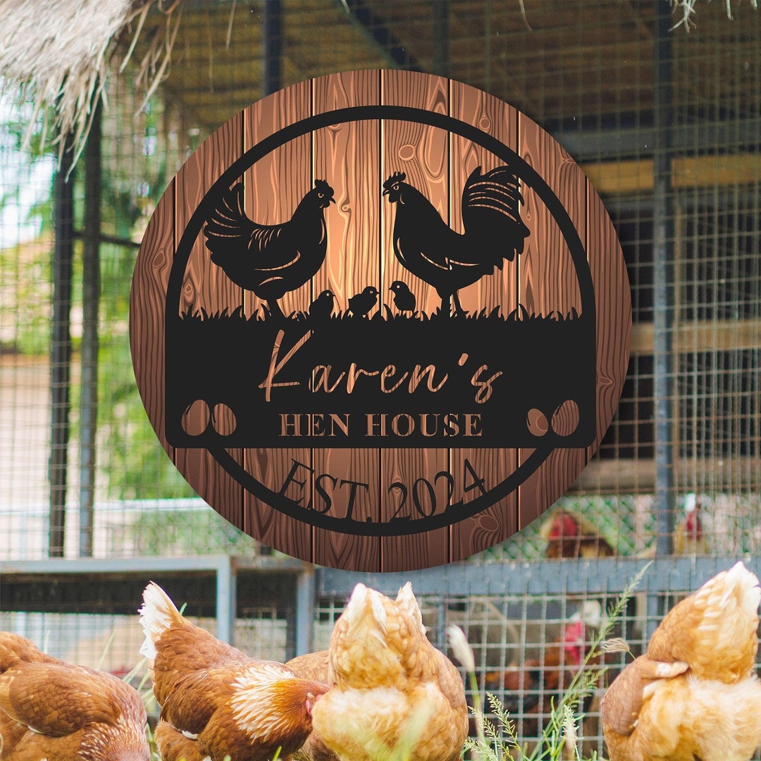 Custom Chicken Hens Farm Wood Sign, Farmhouse Decoration, Fence Decor ...