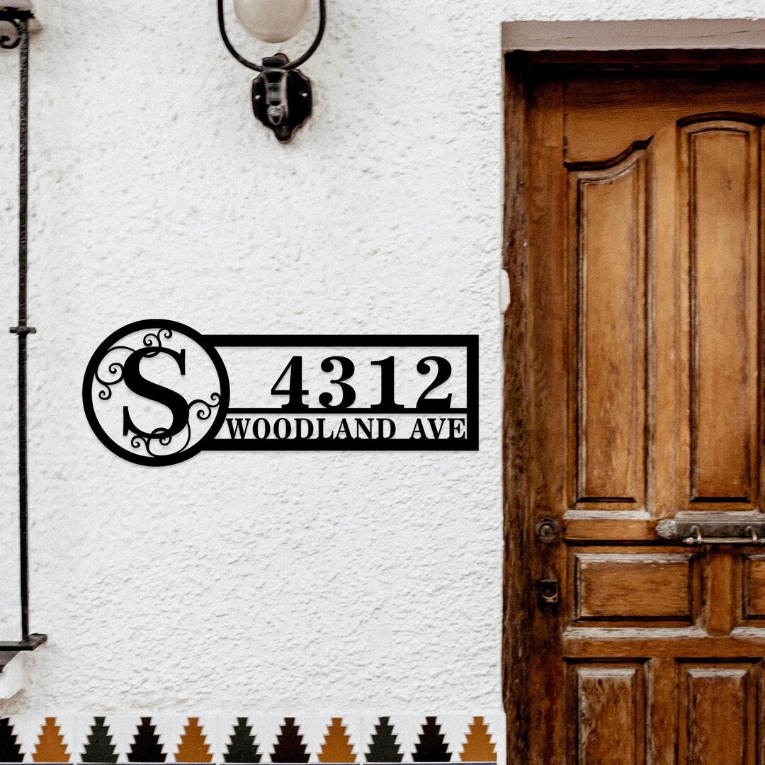 Custom Address Sign Metal Letter Address Sign Initial Address Metal ...