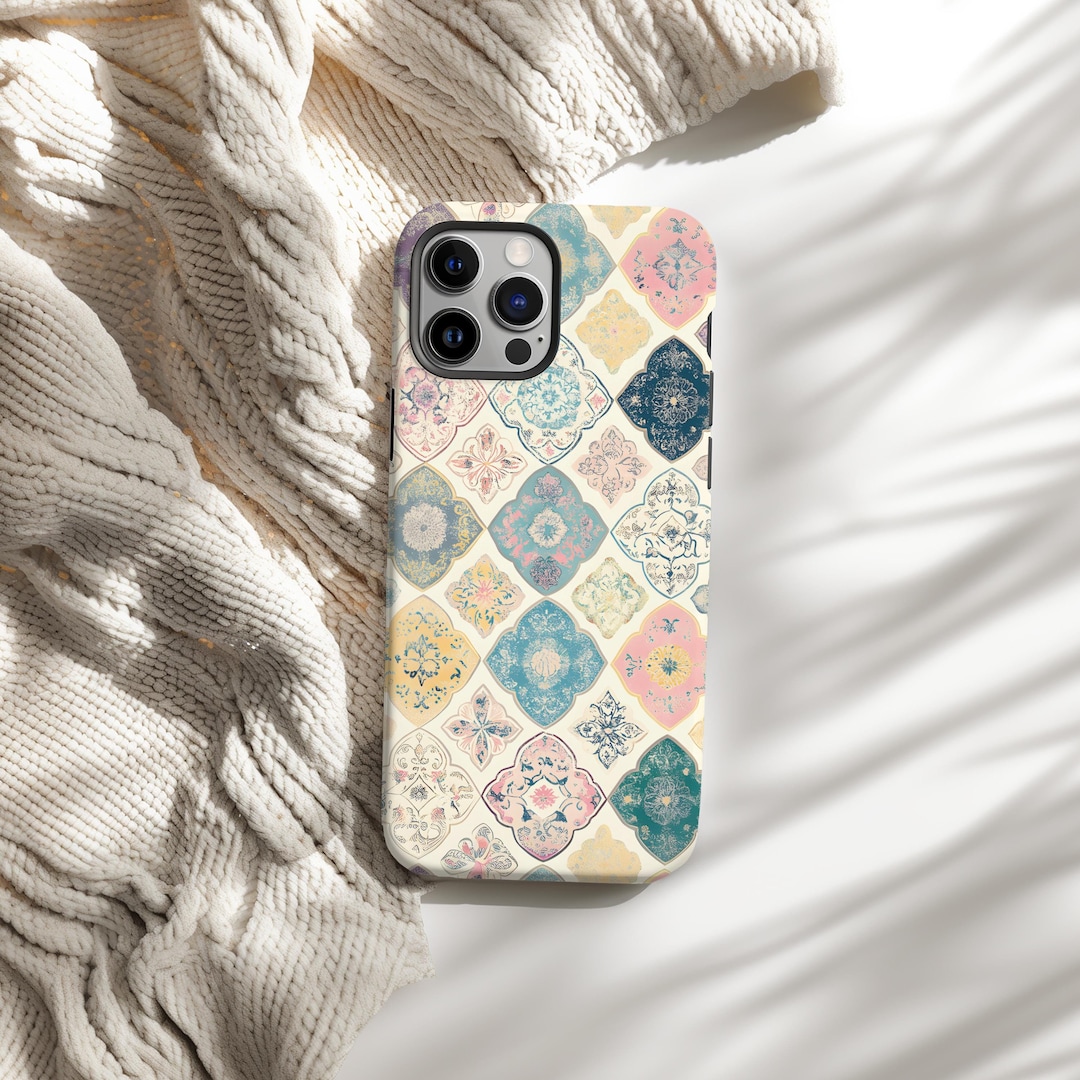 Mosaic Boho Patchwork Phone Case Spring Pastel Moroccan Tile iPhone 17 ...
