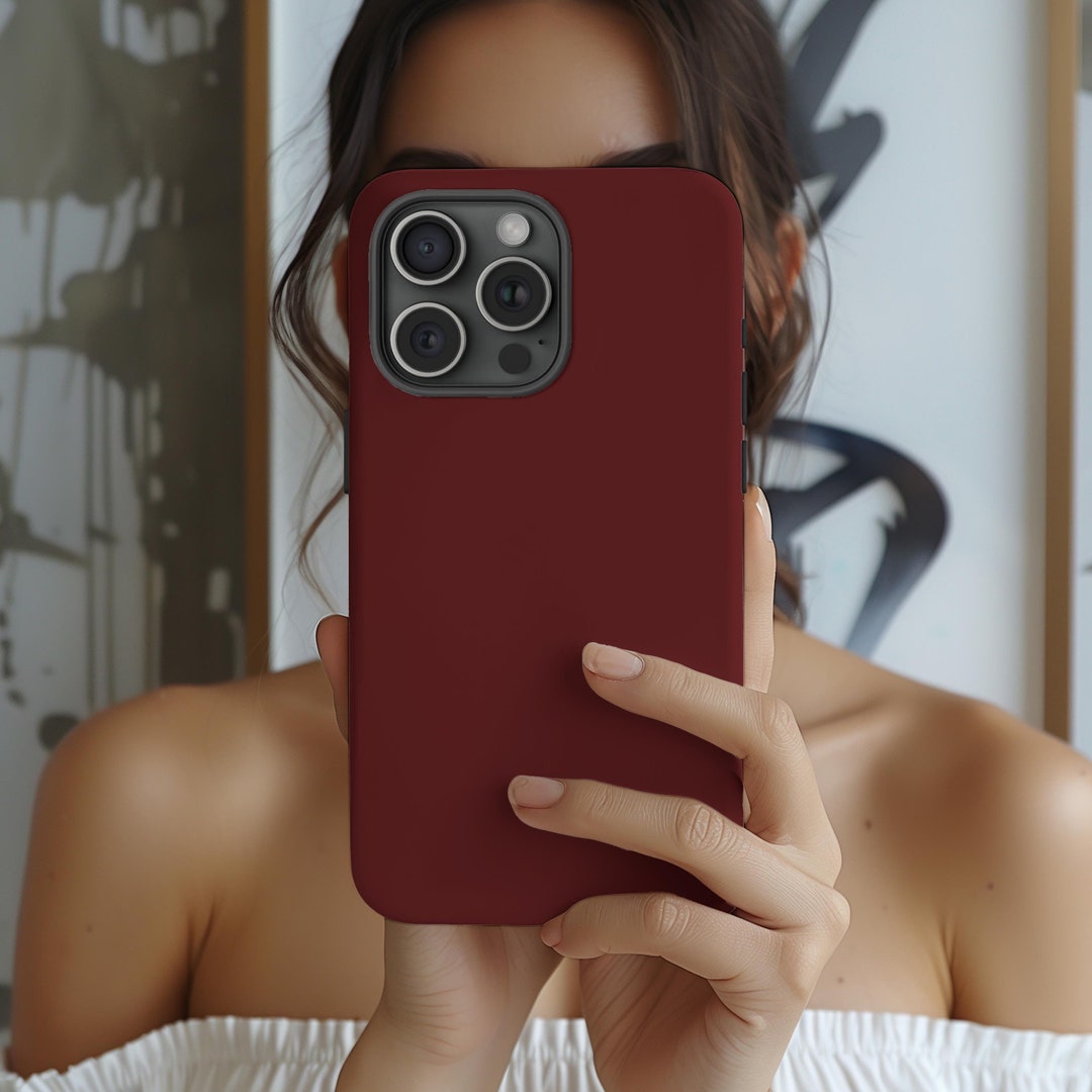 Dark Burgundy Maroon Solid Color Phone Case Red Fall iPhone 17 16 15 14 ...