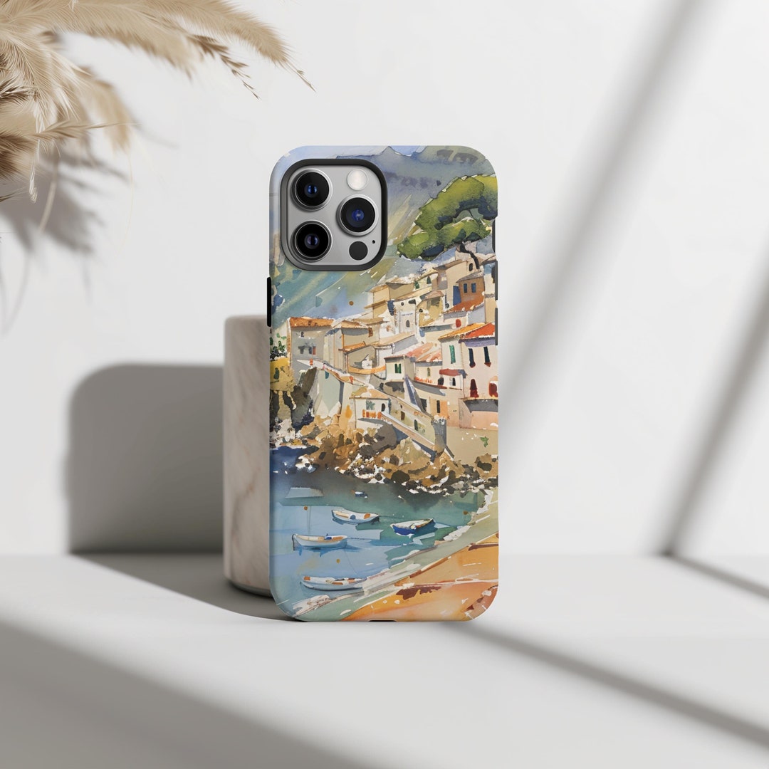 Amalfi Coast Phone Case Painting European Summer Italy iPhone 17 16 15 ...