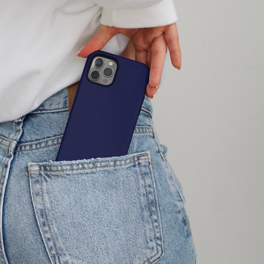 Navy Blue Solid Color Phone Case Midnight Deep Blue iPhone 17 16 15 14 ...