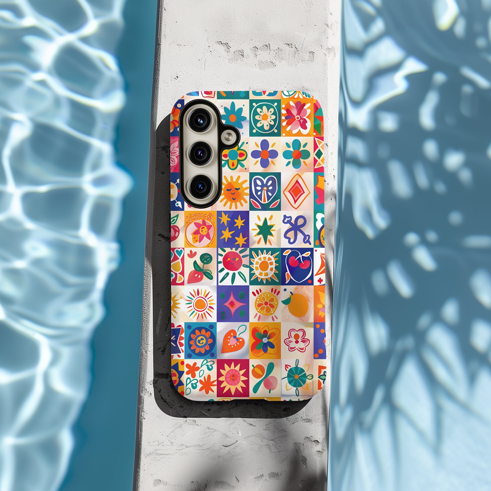 Mosaic Phone Case European Summer Colorful Collage iPhone 16 15 14 13 ...