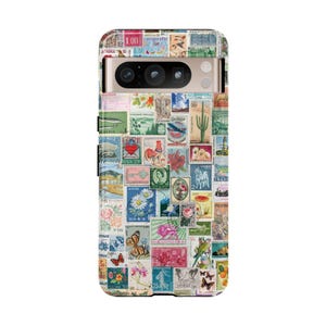 Vintage Stamp Collage Phone Case Scrapbook Preppy Retro iPhone 17 16 15 ...