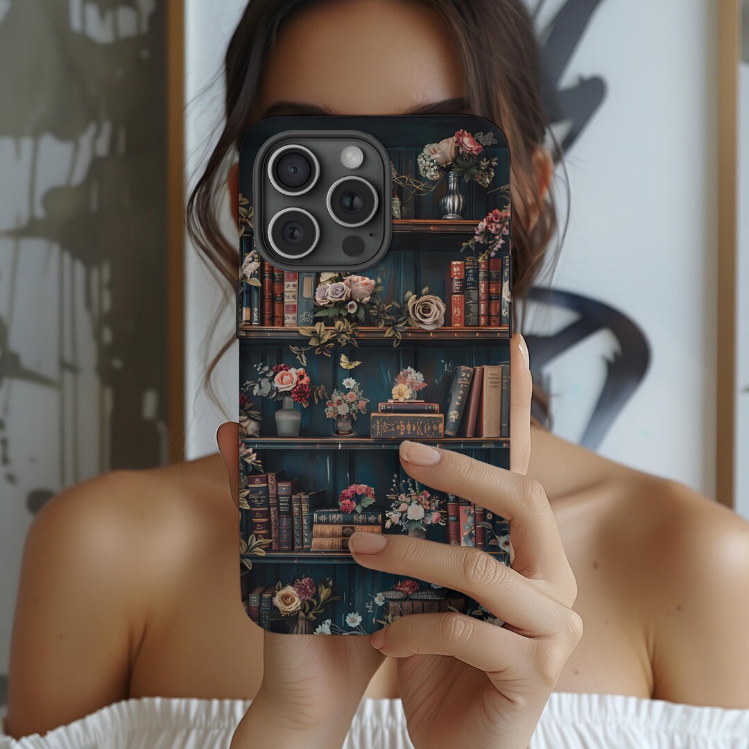 Floral Book Phone Case Dark Academia Goth Vintage iPhone 17 16 15 14 13 ...