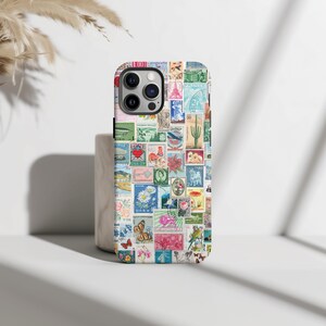 Vintage Stamp Collage Phone Case Scrapbook Preppy Retro iPhone 17 16 15 ...