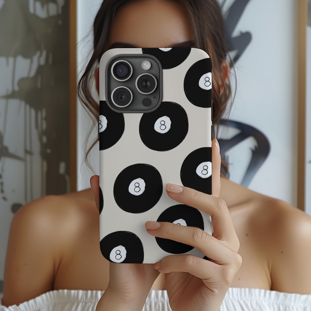 8 Ball Phone Case Lucky Girl Aesthetic Neutral Cute iPhone 16 15 14 13 ...