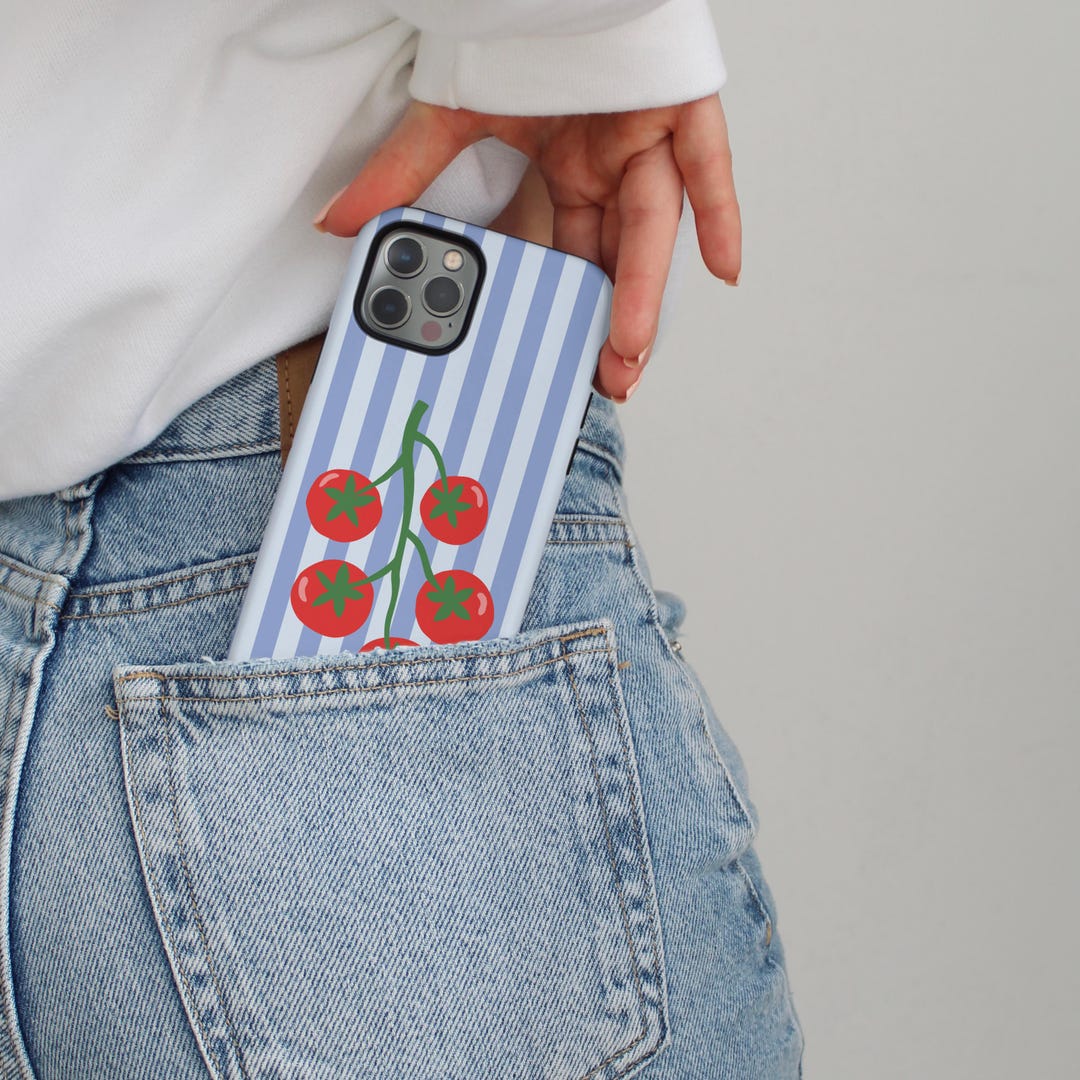 Striped Tomato Phone Case Tomato Girl Summer Italian iPhone 17 16 15 14 ...
