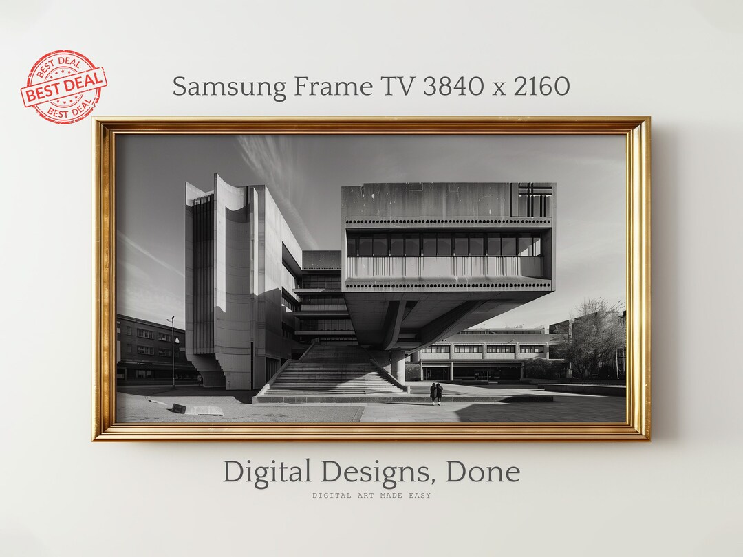 Samsung Frame TV Brutalist Architecture - Brutalism Wall Art - Modern ...