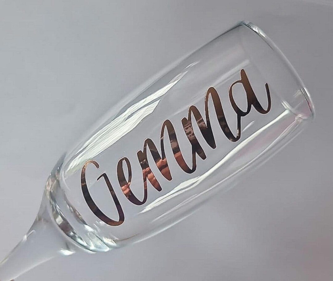 Personalised Vinyl Decal Stickers for Champagne Flute Glasses Wedding ...