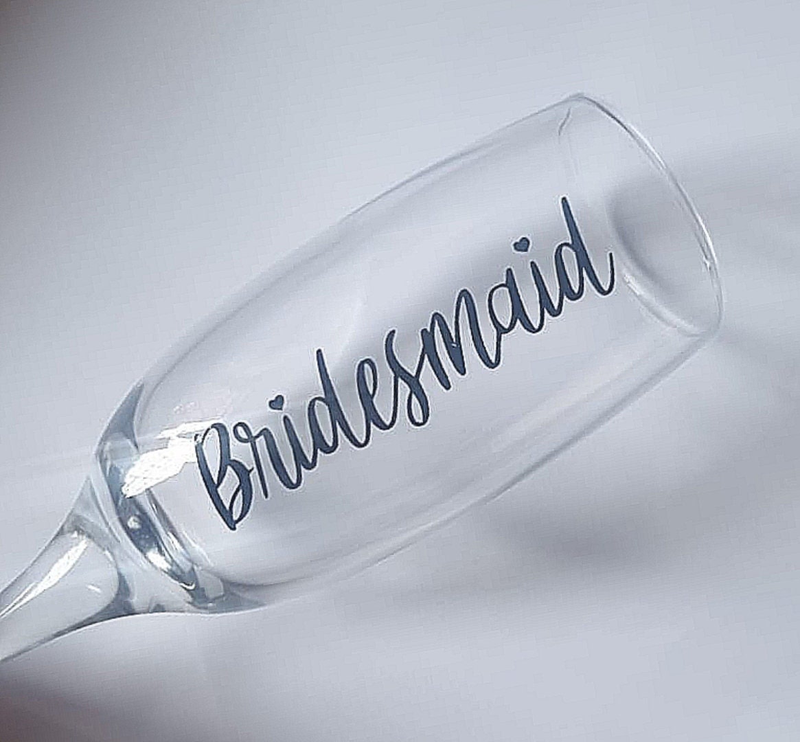 Personalised Vinyl Decal Stickers for Champagne Flute Glasses Wedding ...