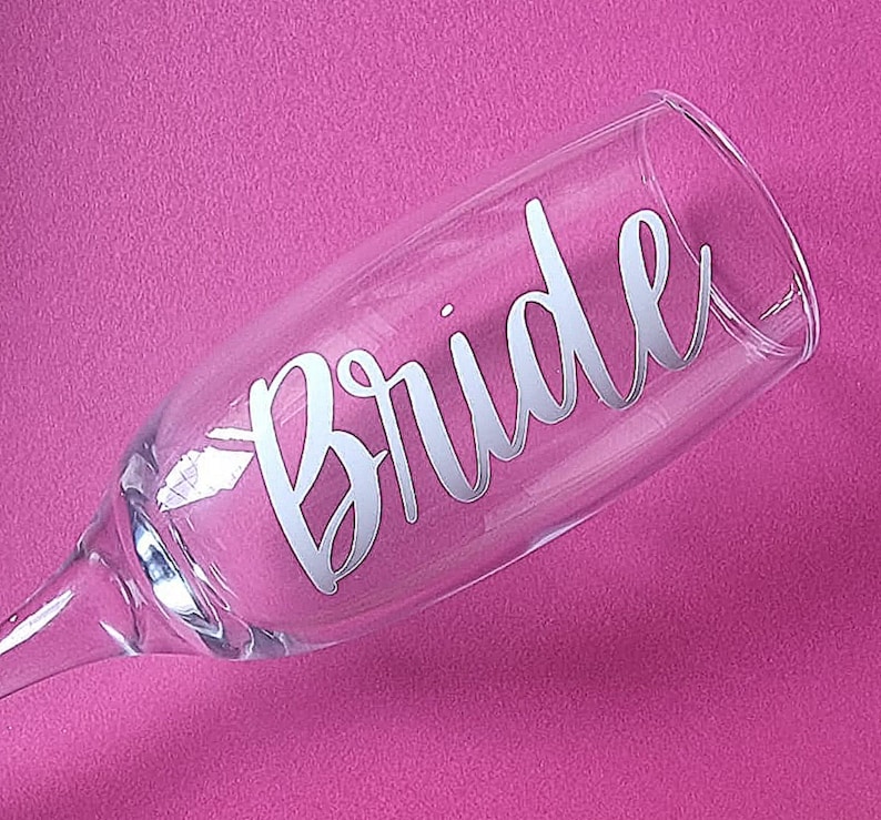 Personalised Vinyl Decal Stickers for Champagne Flute Glasses Wedding ...