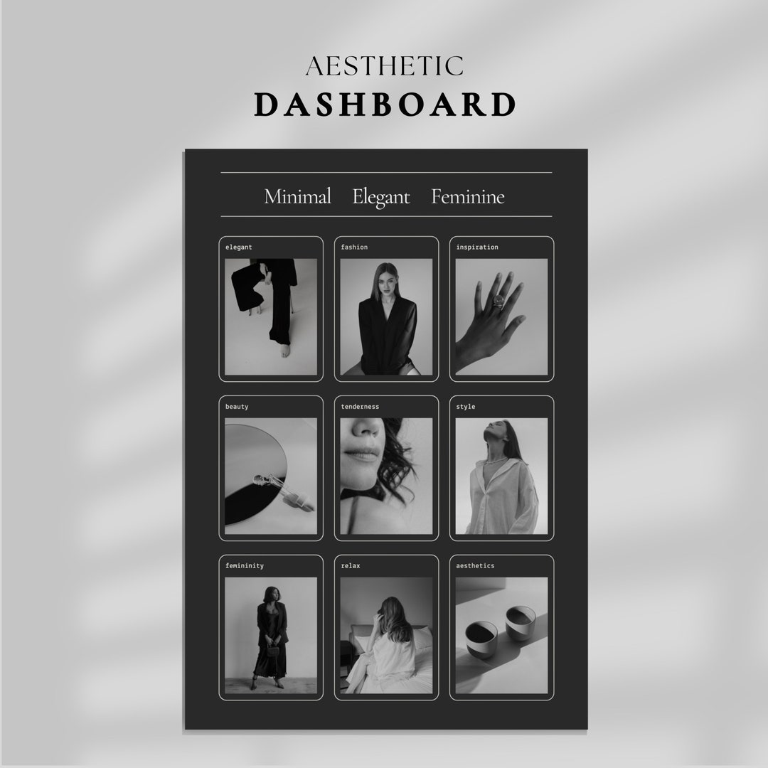 Aesthetic Printable Dashboard, Printable Dashboard Planner, Minimal ...