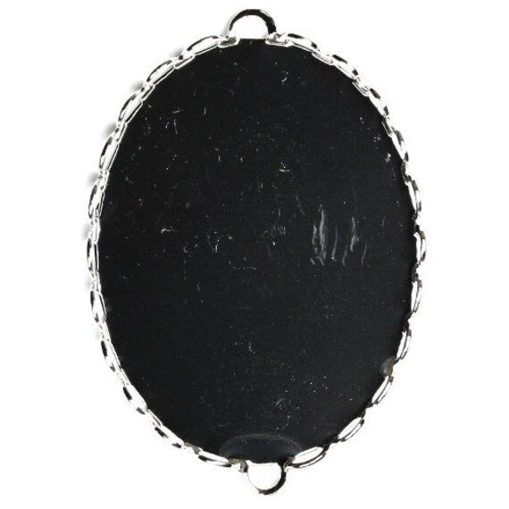 Settings Lace Edge 40x30mm Genuine Silver Plated 2 Loops 1 | Etsy