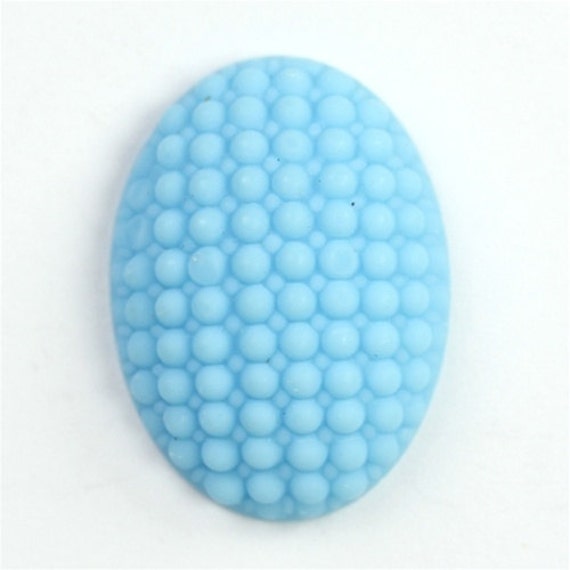 Vintage Bumpy West German Glass Cabochons 25x18mm Oval Aqua | Etsy