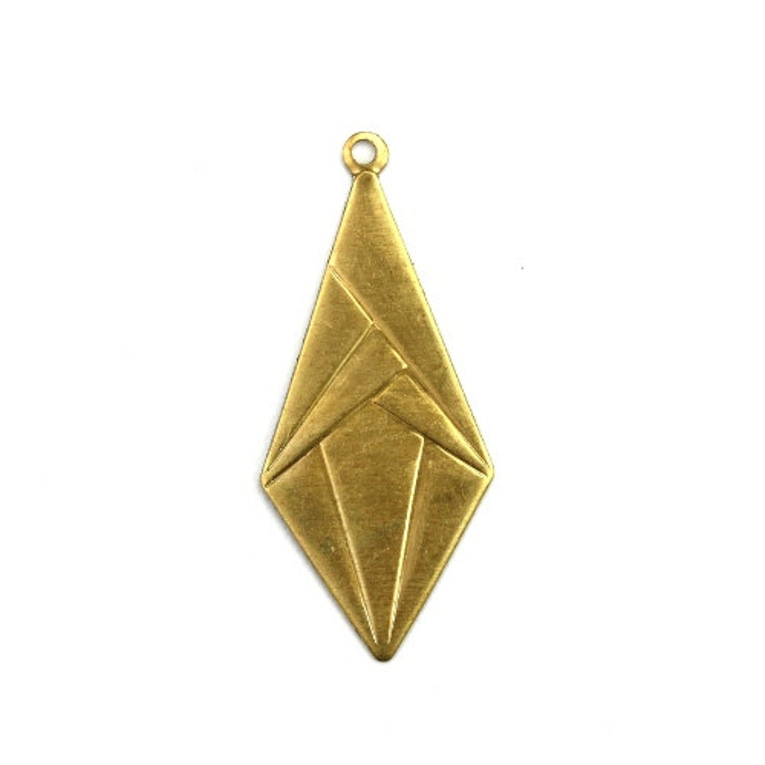 Diamond Drop With Triangle Charm or Pendant Raw Brass (4) CP230 - Etsy