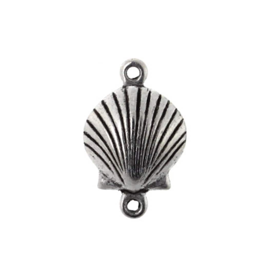 Seashell Small Shell Charm Connectors Small Silver Ox (4) CP329 - Etsy