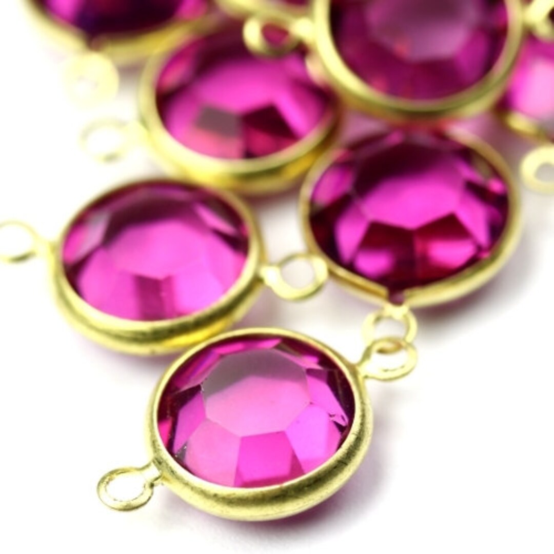 Vintage Swarovski Rhinestone Connector Findings 11mm - Fuchsia (2 ...