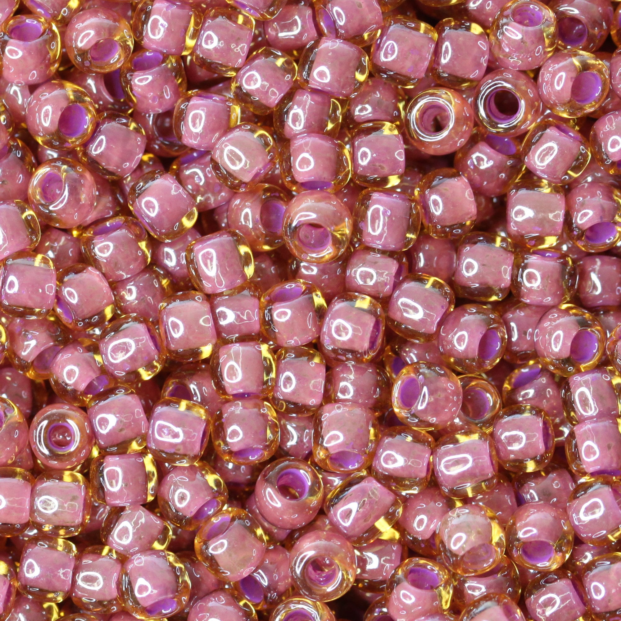 6/0 TOHO Round Glass Seed Beads Inside Color Light Topaz Pink - Etsy