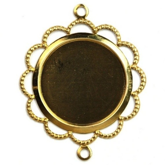 Filigree Settings 18mm Round Raw Brass 2 Loops 6 FI255 | Etsy