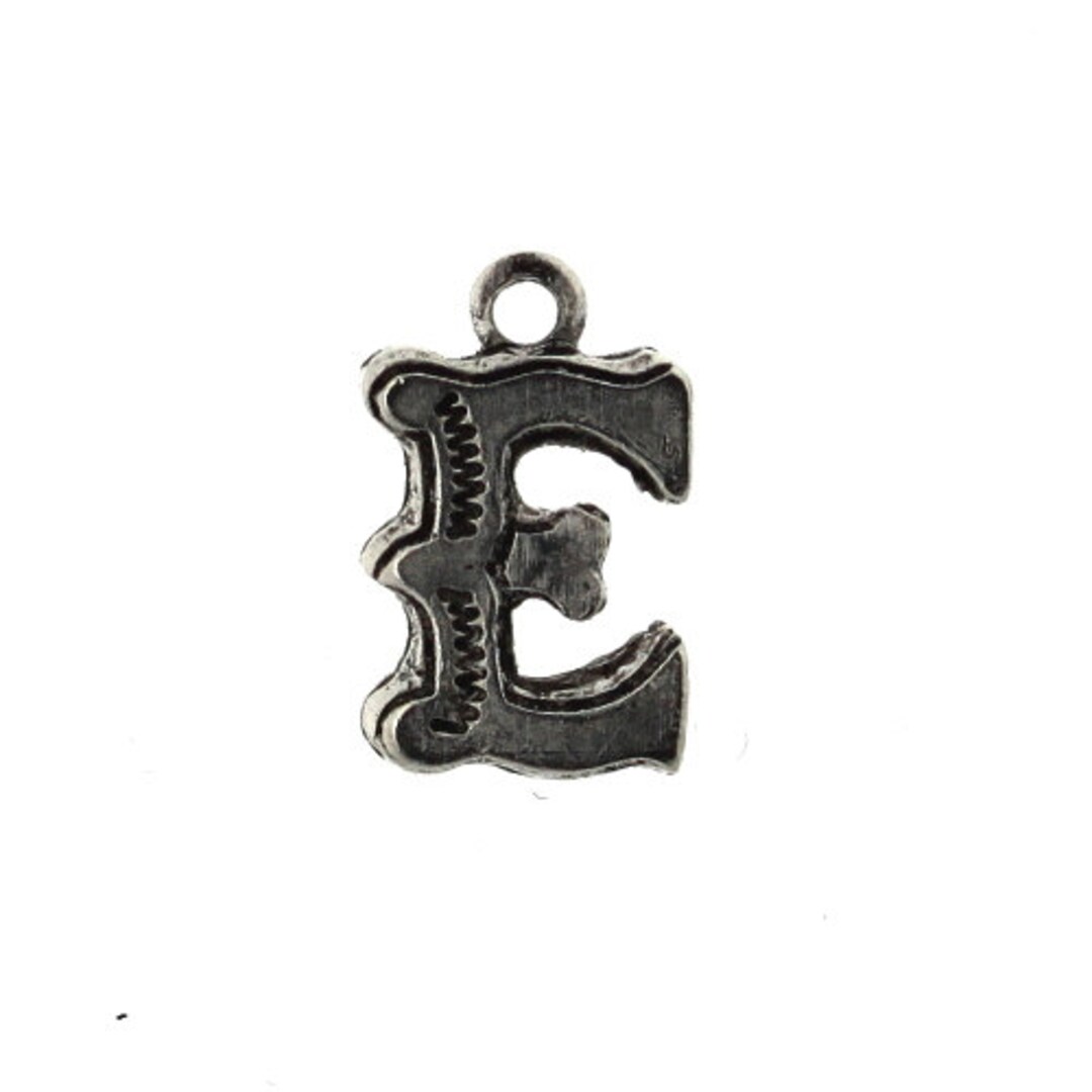 Letter E Initial Charm Small Lettering Silver Ox (4) CP321 - Etsy