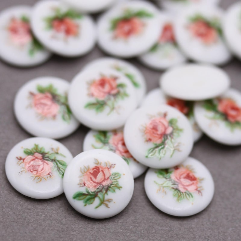 Flat Back Round Glass - Etsy