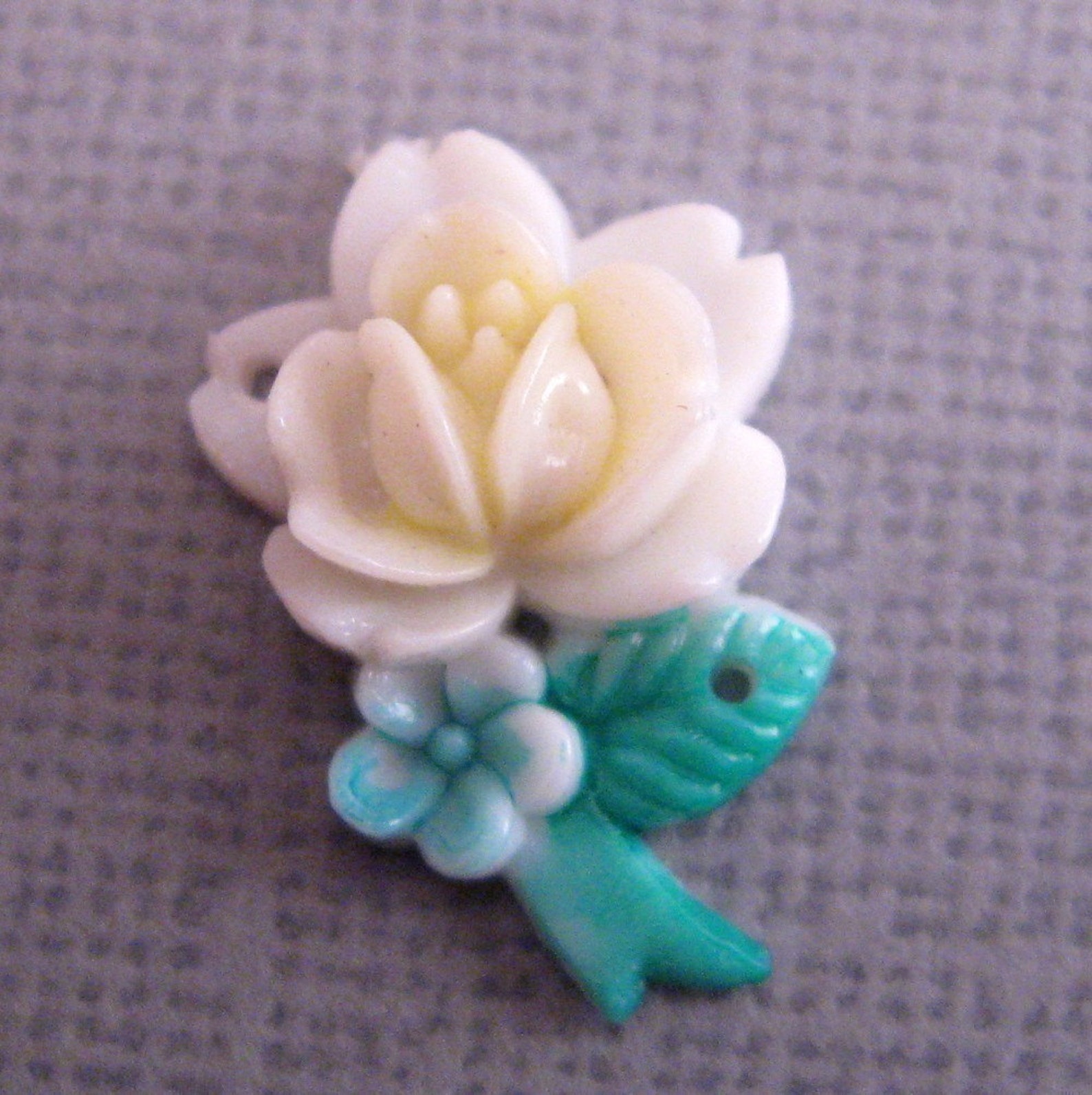 Vintage Japan Plastic Rose With Stem Cabochons Yellow Green - Etsy