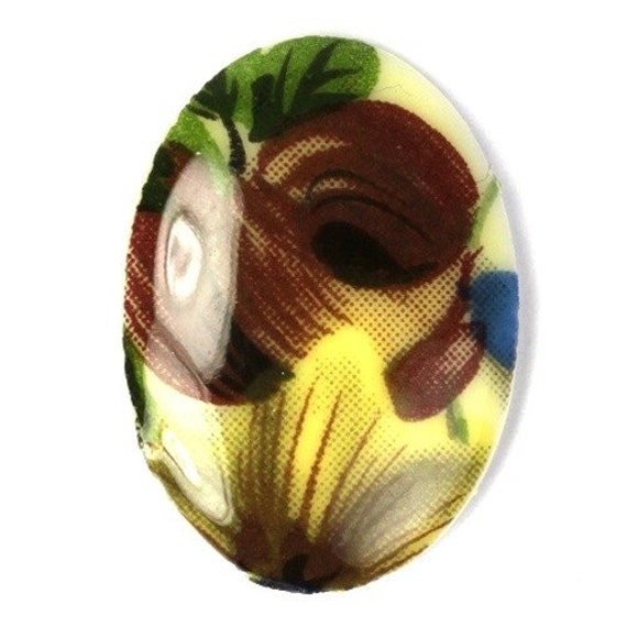 Vintage Plastic Floral Cameo Cabochon 18x13 Plum 6 VIC189 | Etsy