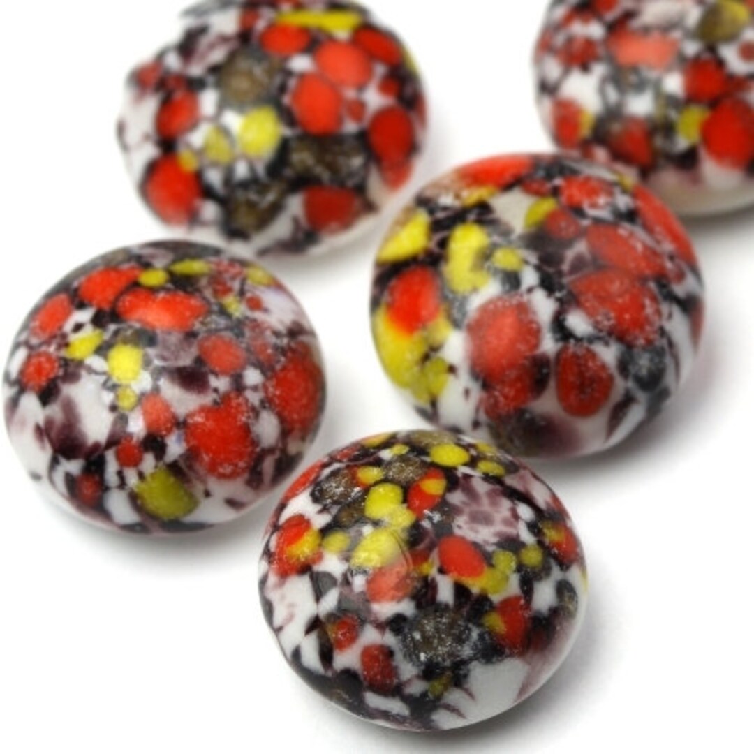 Vintage Glass Cabochons Millefiori 16mm Multicolored Glass (2) VGC156 ...