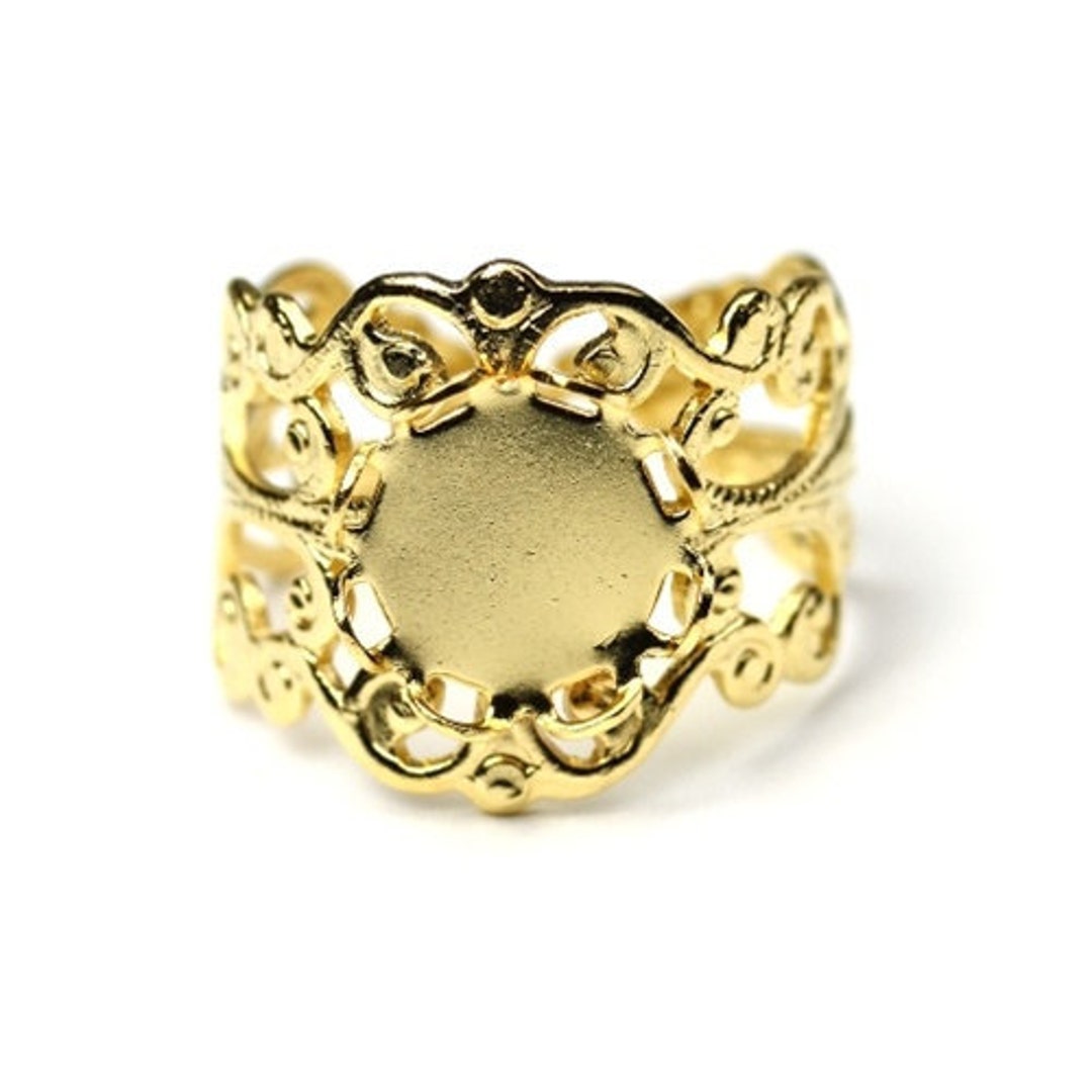 Filigraner Ring Rohling 10mm Fassung Vergoldet (1) FI511 - Etsy.de