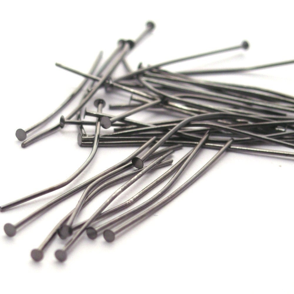 100 Gun Metal Head Pins 1 Inch 24 Gauge FI030 | Etsy
