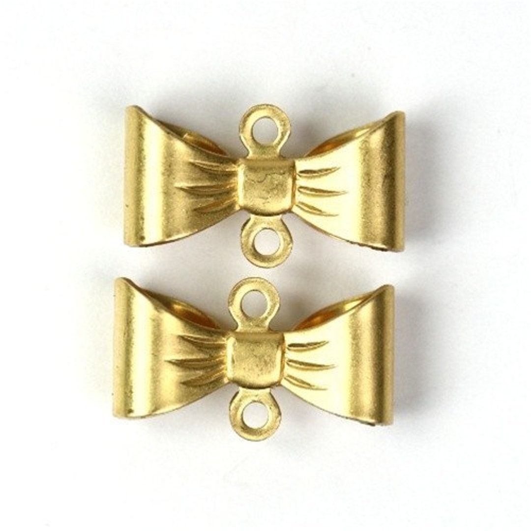 Raw Brass Bow Connector Stamping Charms - Medium (8) CP040 - Etsy