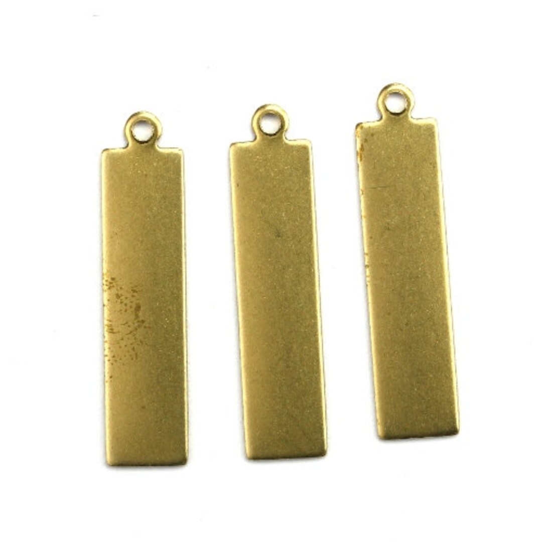 Blank Rectangle Bar Charm or Pendant 29x7mm Raw Brass Findings (6 ...