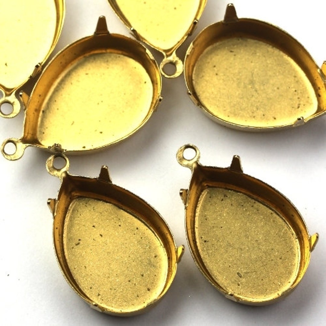 Prong Settings Pear 20x15mm Closed Back 1 Loop (6) FI691 - Etsy