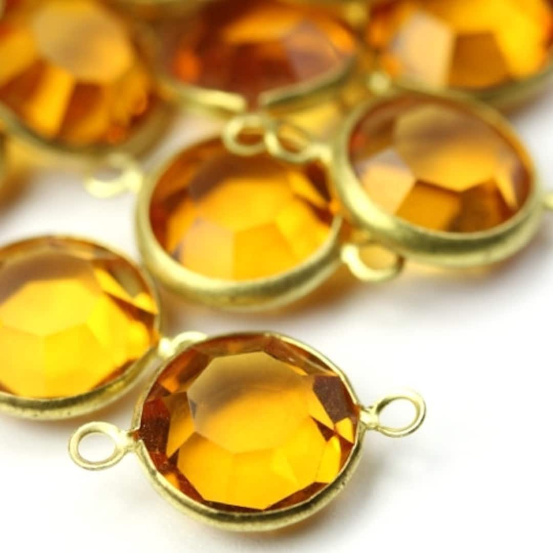 Vintage Swarovski Rhinestone Connector Findings 11mm - Topaz (2) VS046 ...