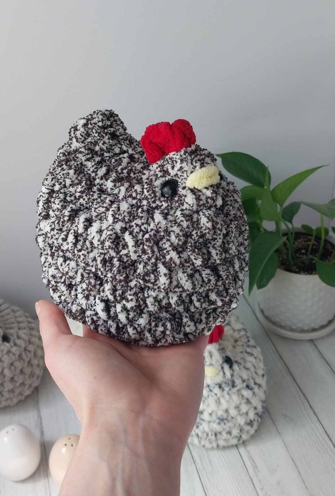Cute, Soft, Stuffed, Chicken, Fun, Homemade, Farmhouse Decor, Crochet ...