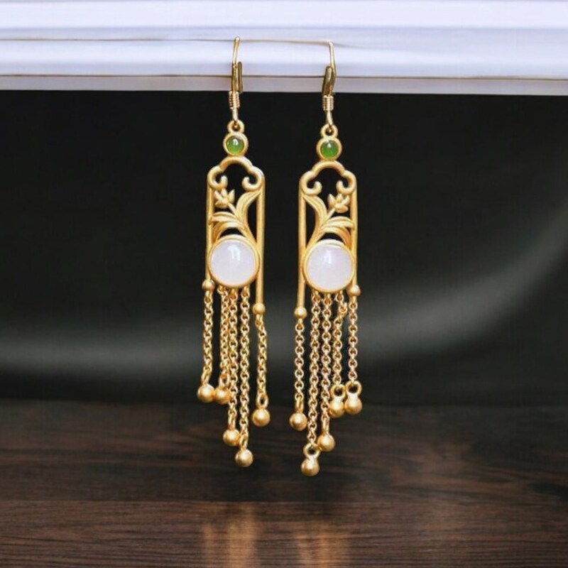 White Jade Earrings - Etsy